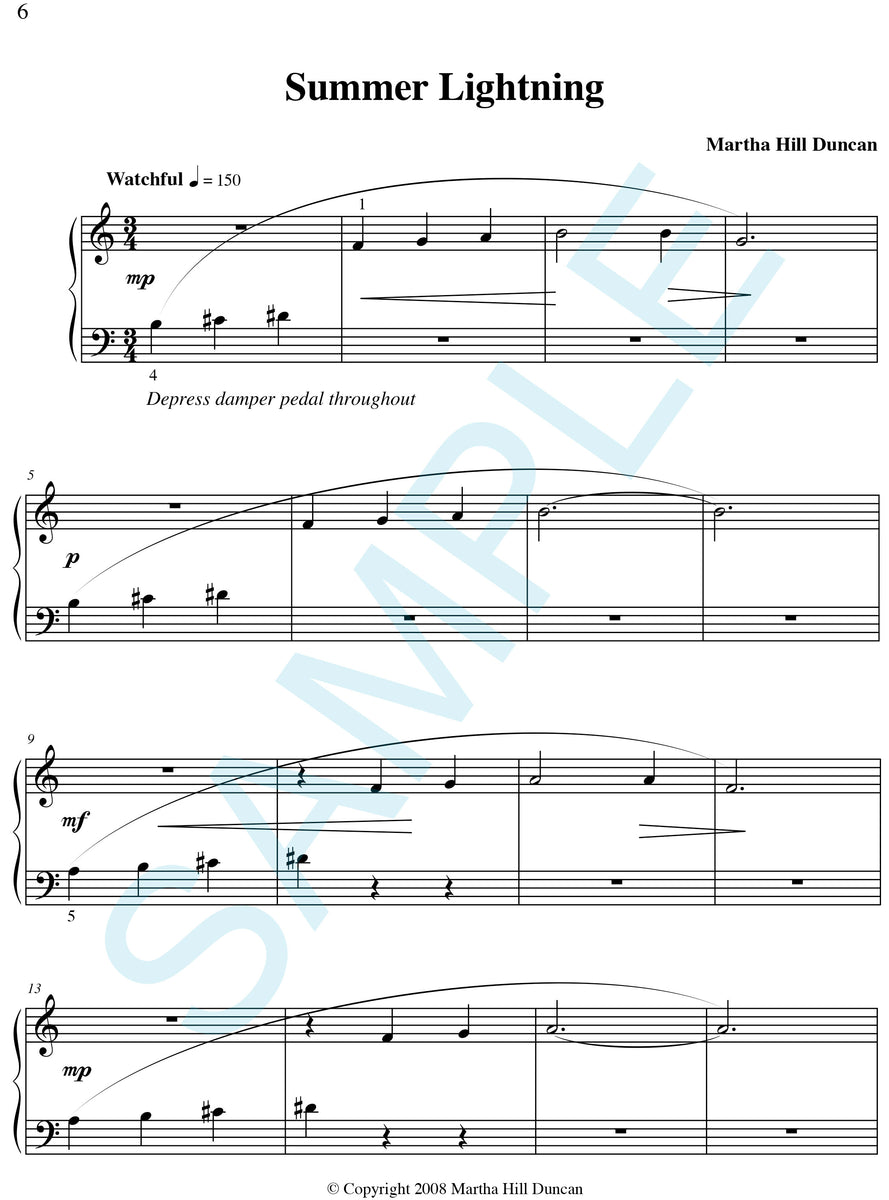 SUMMER LIGHTNING - Piano Music - Martha Hill Duncan